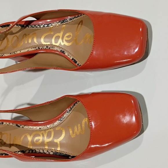 Sam Edelman | Shoes | Sam Edelman Elegant Bright Orange Slingback Block ...